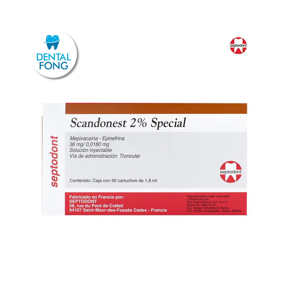 SCANDONEST 2% CON 50 CARTUCHOS – Depósito Dental Fong - Beethoven
